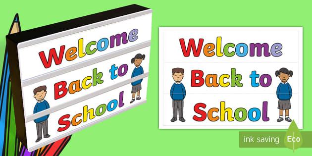 Welcome Back to School Light Box Inserts - Twinkl