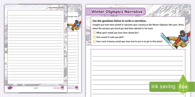 Winter Games Narrative Writing Task (teacher made) - Twinkl