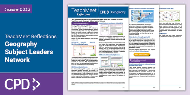 FREE! - TeachMeet Reflections - Geography Subject Leaders Network Autumn 2 FREE! - TeachMeet Reflections - Geography Subject Leaders Network Autumn 2