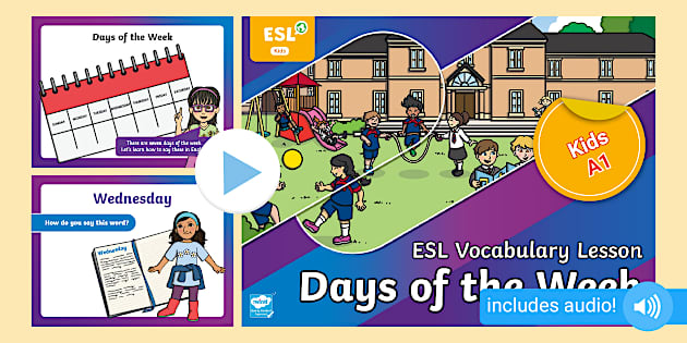 ESL Days of the Week Lesson for Kids {Twinkl} (teacher made)