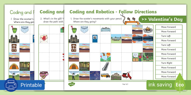 Grade 3 Robotics Valentine's Day Follow the Directions Grade 3 Robotics Valentine's Day Follow the Directions