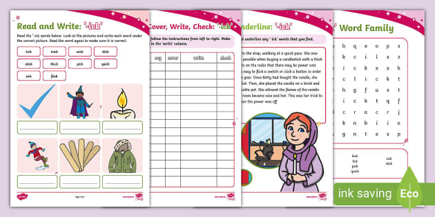 Word Family '-ick' Activity Sheets (teacher made) - Twinkl