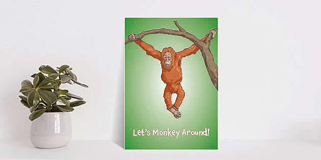 Let's Monkey Around Postcard | Twinkl Party (teacher made)