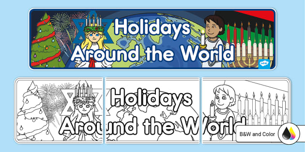 Holidays Around the World Banner (teacher made) - Twinkl