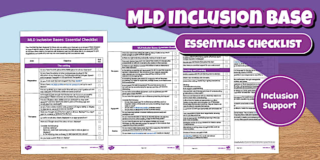 MLD Inclusion Bases Checklist for SEND