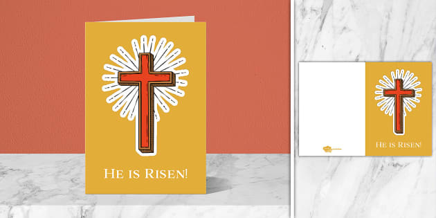 He Is Risen Easter Card | Twinkl Party (teacher made)