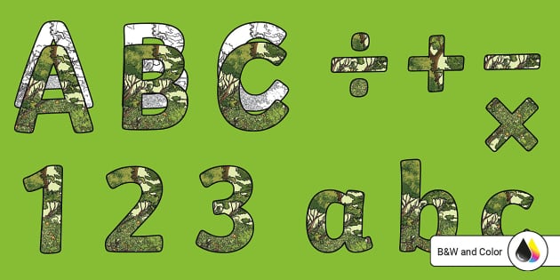 Arbor Day Bulletin Board Letters and Numbers Pack - Twinkl