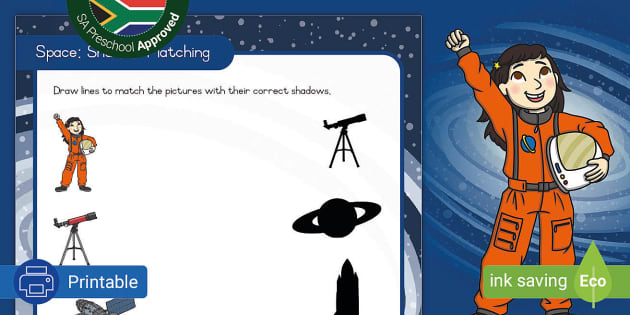 Space Shadow Matching Activity Professor Feito Twinkl