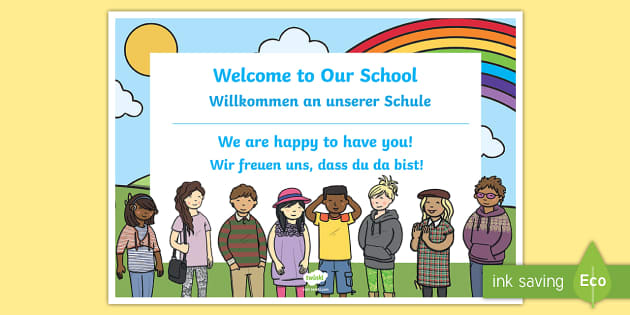 Welcome to Our School Certificate English/German - Twinkl