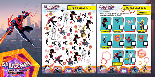FREE Spider-Man™: I Spy and Count to 10 Math Activity