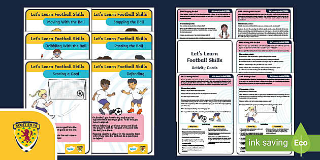 FREE! - Let's Learn Football Skills Activity Cards - Twinkl