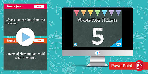 Name 5 Things PowerPoint Game South Africa Twinkl