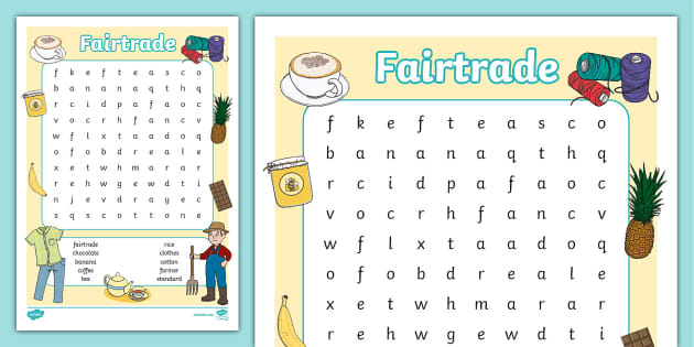 Fairtrade Fortnight Wordsearch Differentiated - Twinkl