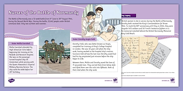 KS2 Nurses of the Battle of Normandy Fact File - Twinkl