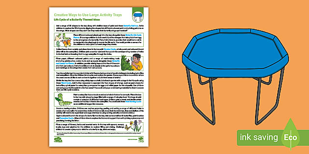EYFS Creative Ways to Use Large Activity Trays: Life Cycle of a ...
