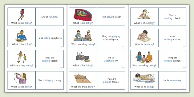 Present Continuous Matching Cards|小四適用 Twinkl