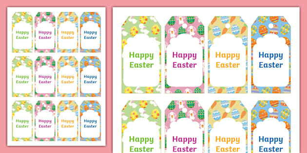 Happy Easter Tags (teacher made) - Twinkl