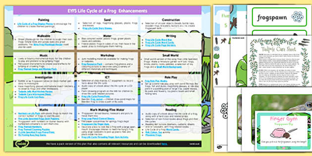 EYFS Life Cycle of a Frog Enhancement Ideas and Resources Pack - planning