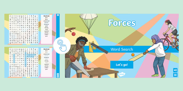 Forces Interactive Word Search (teacher made) - Twinkl Forces Interactive Word Search (teacher made) - Twinkl