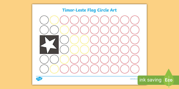 Timor-Leste Flag Circle Art Worksheet | Twinkl | Flags | KS1