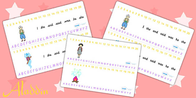 FREE! - Aladdin Combined Number and Alphabet Strips - Twinkl
