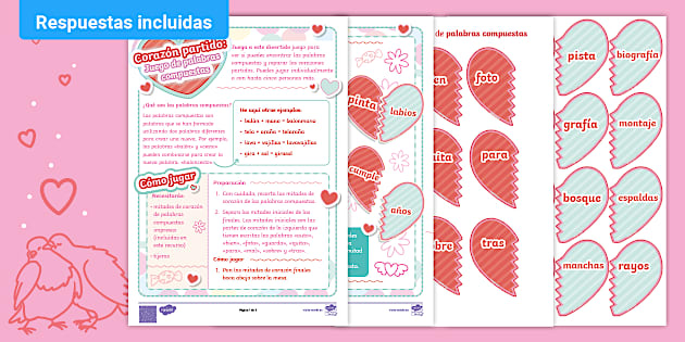 Juego de lenguaje: Corazón partido - Palabras compuestas