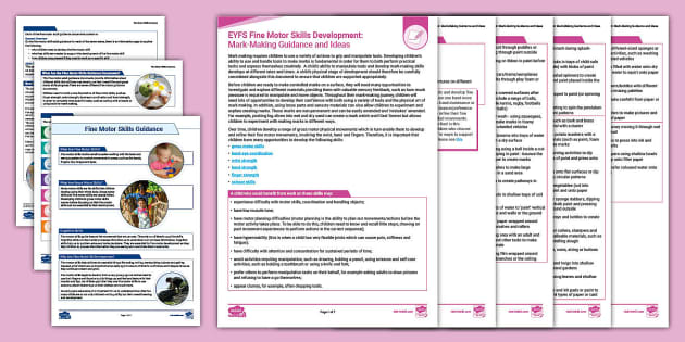 EYFS Fine Motor Skills Mark-Making Guidance and Ideas