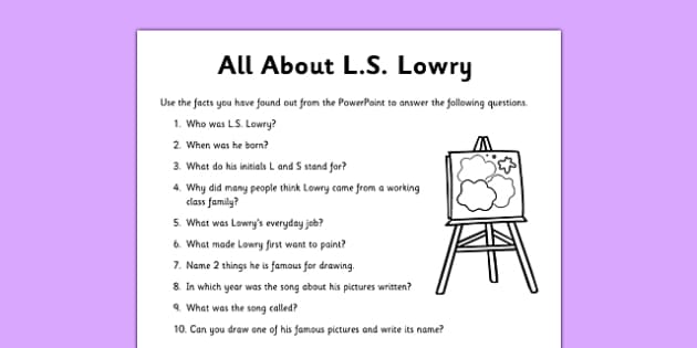 LS Lowry Reading Comprehension Activity (teacher made)