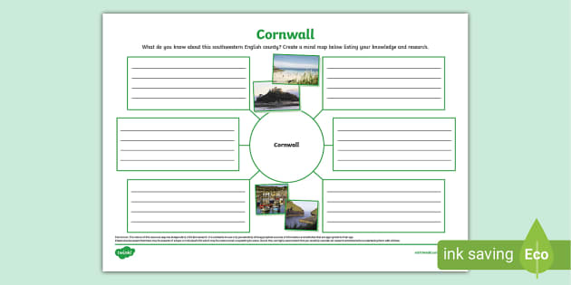 Cornwall Mind Map (teacher made) - Twinkl