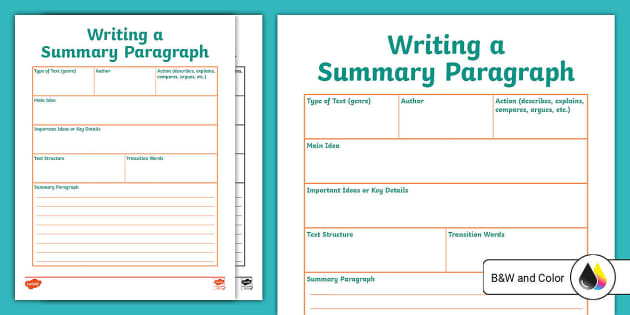 Summarizing Info Text Graphic Organizer for 6th-8th Grade