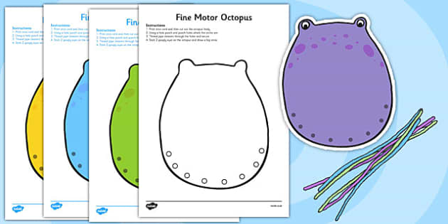 FREE! - Fine Motor Octopus Worksheet (teacher made)