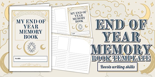 Celestial-Themed End of Year Memory Book Template