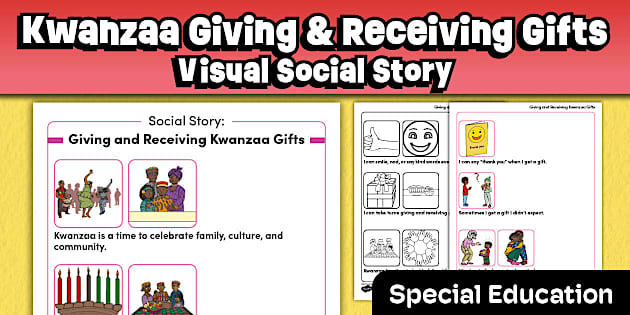 Giving and Receiving Kwanzaa Gifts Visual Social Story