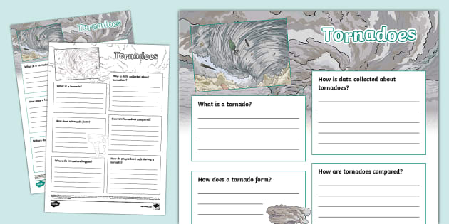 Tornadoes Fact File Template (teacher made) - Twinkl