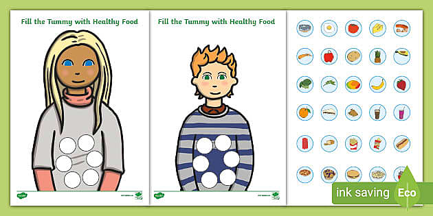 Healthy Eating Activity | Cut and Stick Worksheet