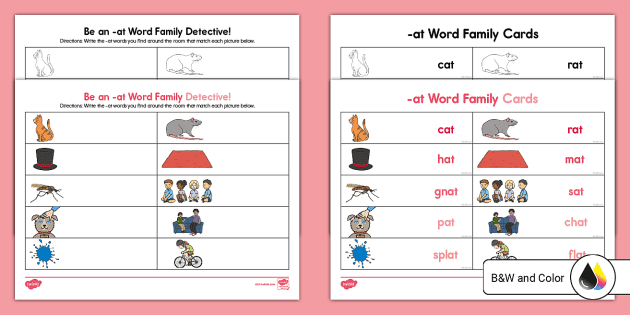 Word Family Card Game