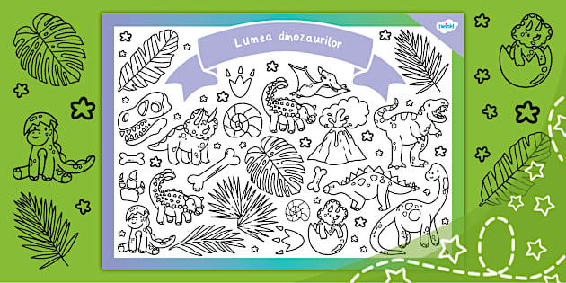 Lumea dinozaurilor – Prima mea planșă de colorat