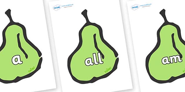 Foundation Stage 2 Keywords on Pears (teacher made) - Twinkl