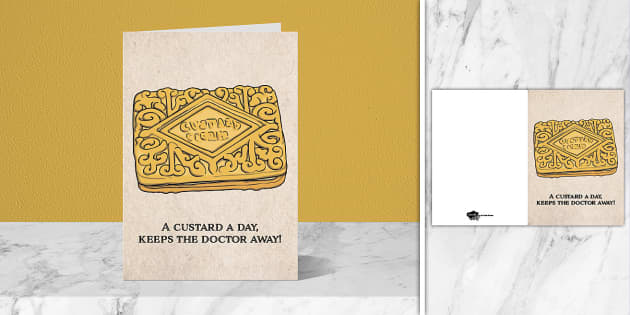 A Custard a Day Keeps The Doctor Away Card | Twinkl Party