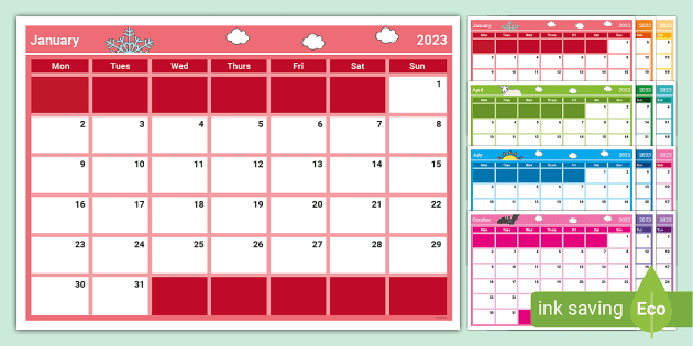 Display Calendar 2023 Calendar (teacher made) - Twinkl