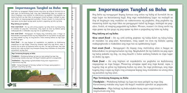 Pagbaha Fact File (teacher made) - Twinkl
