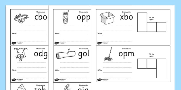 CVC Spelling Cards O (teacher made)