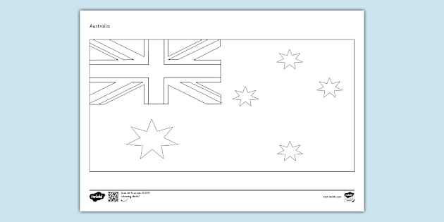 Australia Flag Template Colouring Sheet - Twinkl