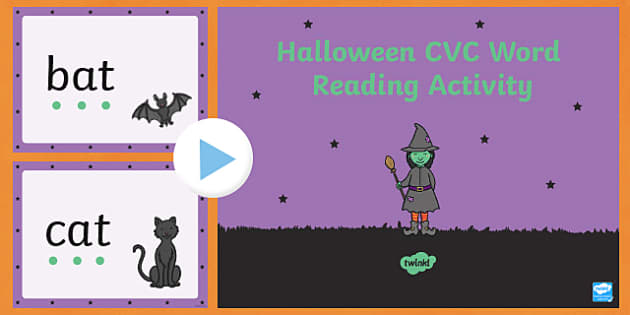 Halloween CVC Word Reading PowerPoint (teacher made)