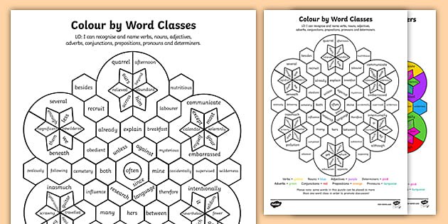 Colour by Word Class 8 Word Classes (teacher made) - Twinkl