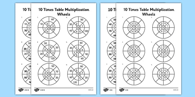 10 Times Table Multiplication Wheels Worksheet Worksheet Pack 10-times-table-multiplication-wheels-worksheet-worksheet-pack