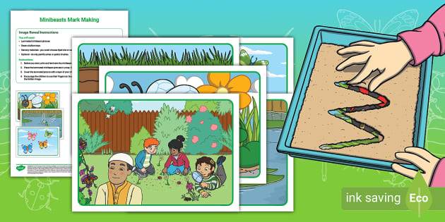 EYFS Minibeasts Mark-Making Image Reveal Activity | Twinkl