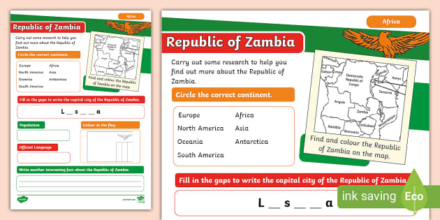 KS1 Republic of Zambia Research Activity KS1 Republic of Zambia Research Activity