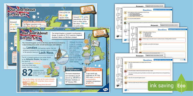 LKS2 Out and About in the UK Infographic Comprehension