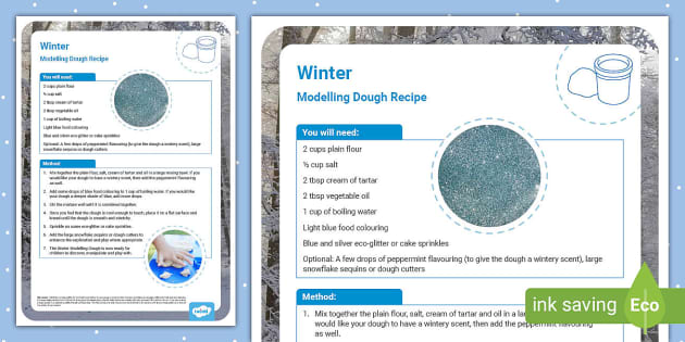 Winter Modelling Dough Recipe | Sensory | Twinkl - Twinkl